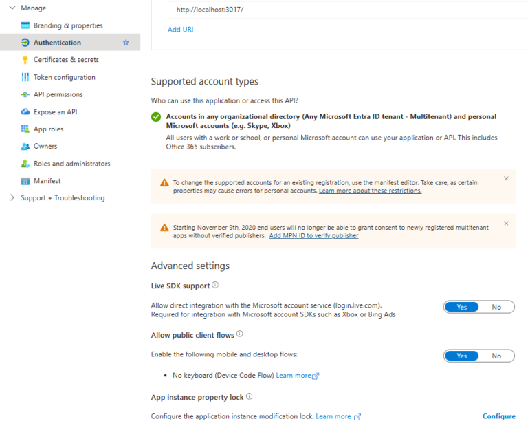 Creating an App Registration w/ Client ID for OAuth2 Authentication for Hotmail.com, Live.com ...
